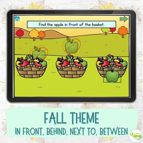 Fall Spatial Concepts Boom Cards™ In Front Behind Next To Between