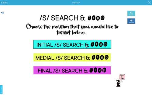 S Sound Articulation Boom Cards™ Search & Find Game by Speech Your Mind