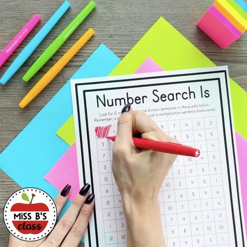 Multiplication & Division Math Number Search Math Puzzles by Miss B's Class