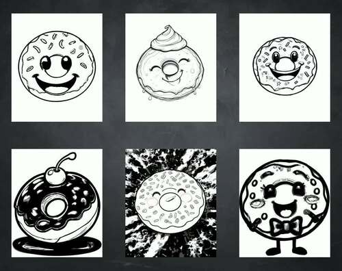 Happy Donut: Sweet Treats and Smiles Coloring Book by Colorful ...