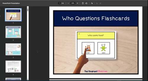 WH Questions with Visual Choices, Flashcards, WHO Questions Speech Therapy