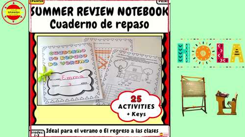 Spanish Review Notebook Activities for 1st - 3rd grades Cuaderno de ...