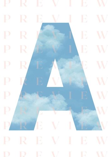 Clouds Weather Print | A-Z 0-9 Decor | Printable Bulletin Board ...