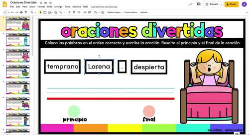 Centros de Oraciones Digital Sentences Centers in Spanish | TPT