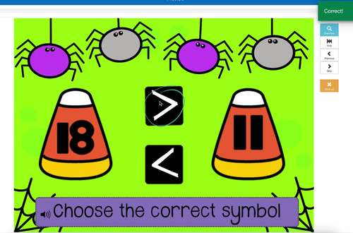 Candy Corn Halloween 1st grade Comparing Numbers Digital Task Boom ...