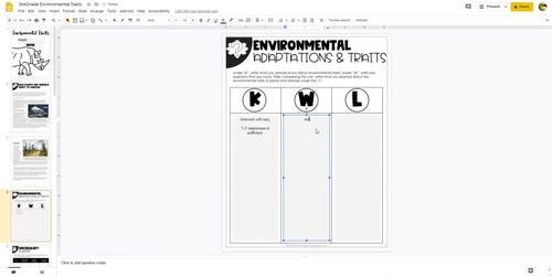Environmental Traits No Prep Science Packet | Print + Google | 3rd