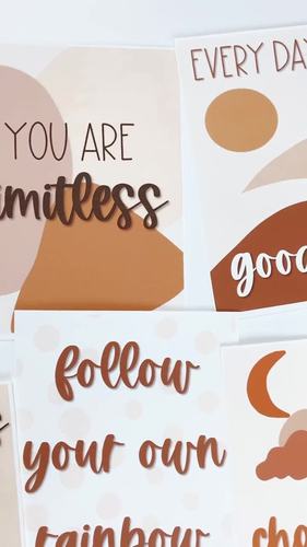 Modern Boho Classroom Decor: GROWTH MINDSET POSTERS | DESERT NEUTRALS