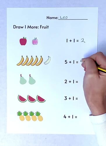 Draw One More Fruit Math Special Education Number Sense Worksheets