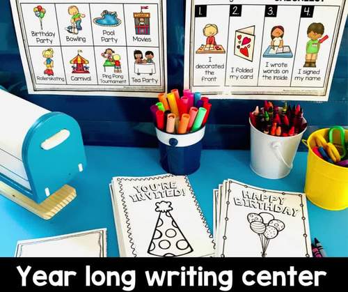 Making Cards and Invitations Preschool Kindergarten Writing Center ...