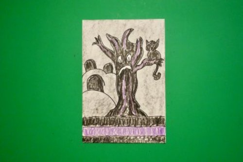 Let's Draw a Halloween Spooky Tree Silhouette! by Patty Fernandez Artist