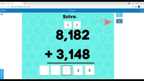 Addition and Subtraction Standard Algorithm Math Centers Boom Cards