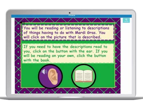 Mardi Gras Descriptions with Adjectives (Boom Cards) | TPT