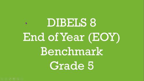 DIBELS 8 EOY Benchmark Assessment Grade 5 by Peaceful Classroom | TpT