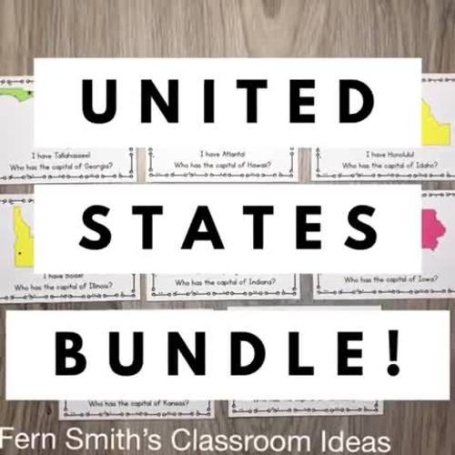 50 US States I Have Who Has Card Game for the United States of America ...