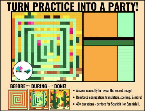 Spanish Present Tense ER/IR Verbs | Mystery Pixel Art | Self-Grading ...