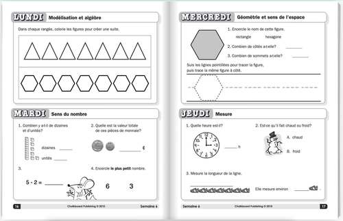Daily Math Grade 1 (French Version) by Chalkboard Publishing | TPT