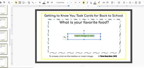 DISTANCE LEARNING: Getting to Know You Interactive Digital Task Cards