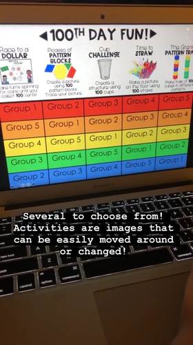 100th Day of School > EDITABLE Station Chart! | TPT