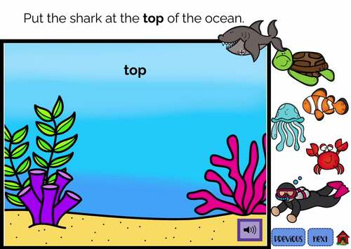Ocean Animal Spatial Concepts: Top, Middle, Bottom by Jennie's Speech Room