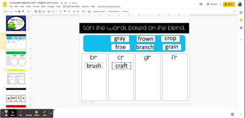 Consonant Blends with r Digital Word Work by SkatingThroughLiteracy