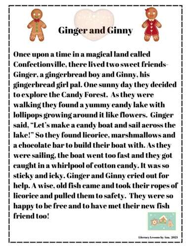 Gingerbread Christmas Activities Reading and Writing Practice Packet