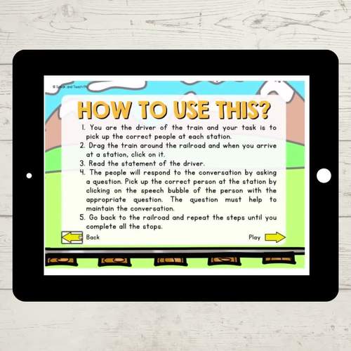 Train Station for Topic Maintenance Asking Questions No Prep Speech ...