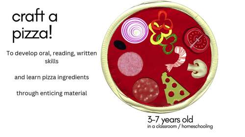 Bundle. Craft a pizza : vocabulary, oral skills, montessori reading and ...