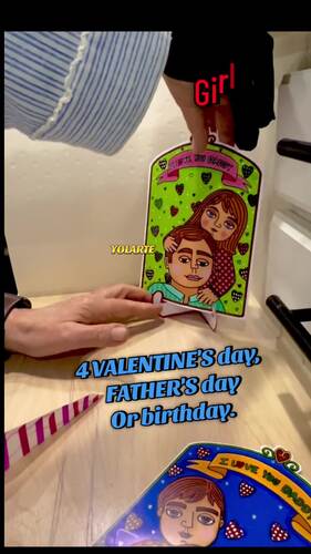 3D Girl and Boy I Love you Daddy card with display. (Valentine’s day ...