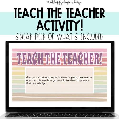 Teach the teacher activity! End of the school year activity! | TPT