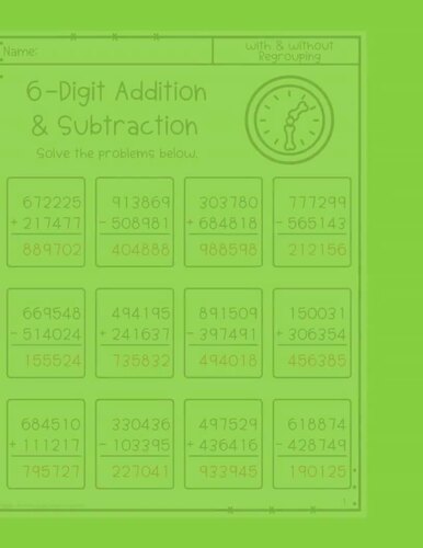 Halloween 6 Digit Addition & Subtraction Mix With & Without Regrouping ...