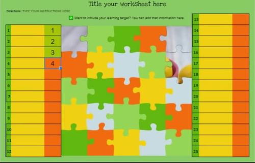 Jigsaw Puzzle Mystery Reveal - 25 Piece/Question Template by PAME Resources