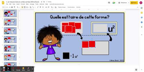 Je mesure l'AIRE en unités carrées: Google Slides™ by Mme Bock | TPT
