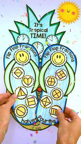 End of Year Summer Math Review Ocean Beach Crafts Time 2D 3D Shapes ...