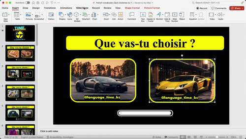 French digital back to school whiteboard activity Que vas-tu chois