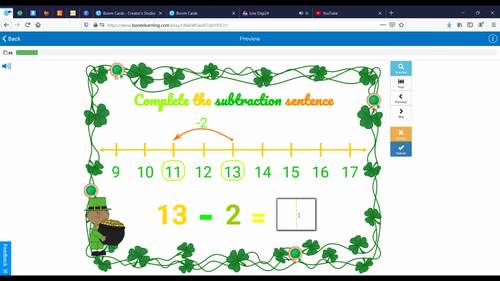 St Patricks Day Subtraction Sentences using Number Lines (within 20 ...