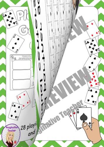 Playing Cards Games and Centers - HANDS ON MATHS by Imaginative Teacher