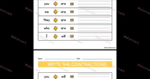 Contraction with NOT worksheet WRITE contraction practice for 1st 2nd ...