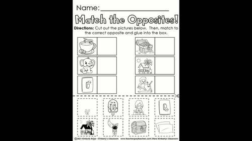 Opposites Worksheets - Printable Antonyms, Math, Writing, & Reading ...