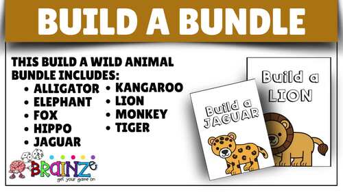 Animal Craft & Literacy Mega Pack | Lion, Fox, Elephant, Tiger, Hippo ...