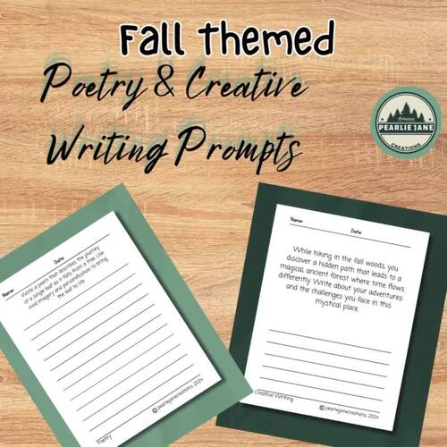 Fall Poetry & Creative Writing Prompts for 7th-9th Graders | TPT