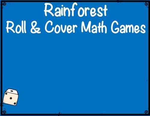 Rainforest Themed Math Center Dice Games Two & Three Addend Addition