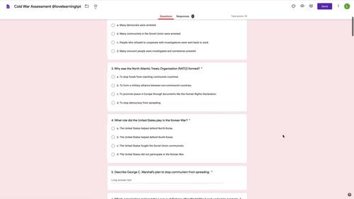 Cold War Test with Google Forms™ by Love Learning | TPT