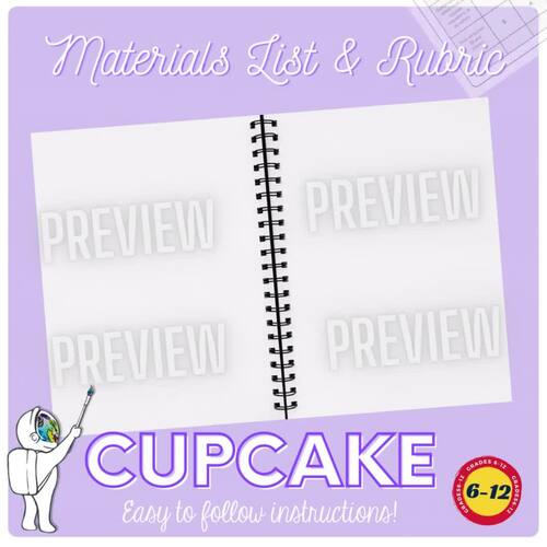 Beginning Acrylic, Cupcake Painting, Middle School Art or High School Art