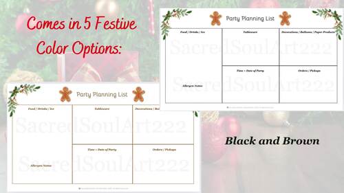 Digital Download: Gingerbread Party Planning List by SacredSoulArt222