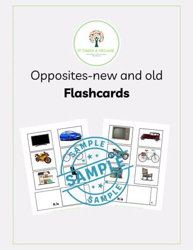 Opposites-New + Old Flashcards- Select and label (ABLLS-R C24 + G13)