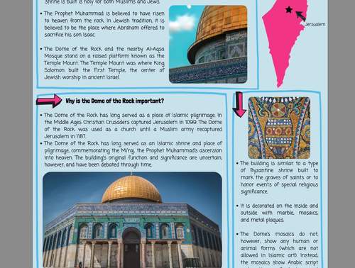 Dome of the Rock World Heritage Research Poster Set (A1 & A3) | TPT