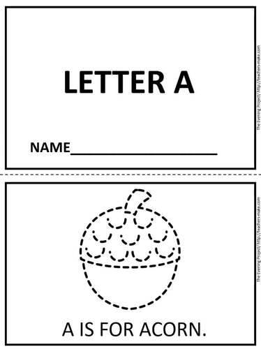 Letter A tracing and coloring emergent reader for pre-K, K, homeschool ...