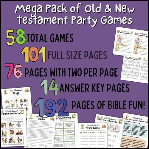 Bible Games for Kids | 60+ Christian Games | Old & New Testament BUNDLE ...