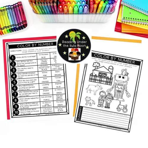 The Wild Robot Escapes by Peter Brown Color By Number Activity | TPT