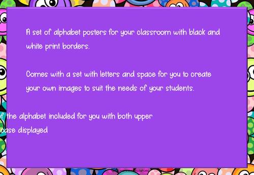 ALPHABET POSTERS with Pictures l DECOR l SMILEY FACES DESIGN | TPT